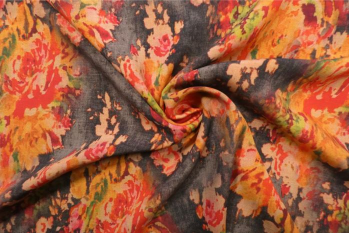 Lady McElroy Fireside Roses - Viscose Challis Lawn