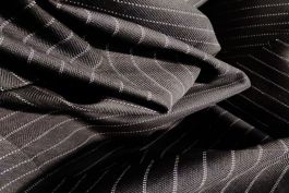 Deadstock Designer Cotton Hopsack/Panama Pinstripe Suiting Canvas ...